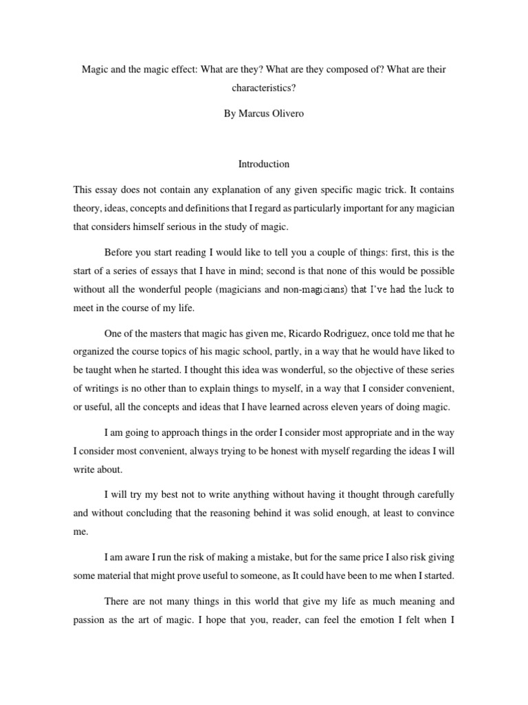 The Fundamentals of Magic Theory (Revised) | PDF | Idea | Magic (Illusion)