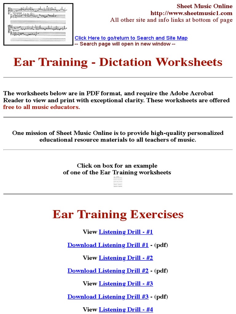 Ear Training Music Education Worksheets | PDF | Sheet Music | Online ...