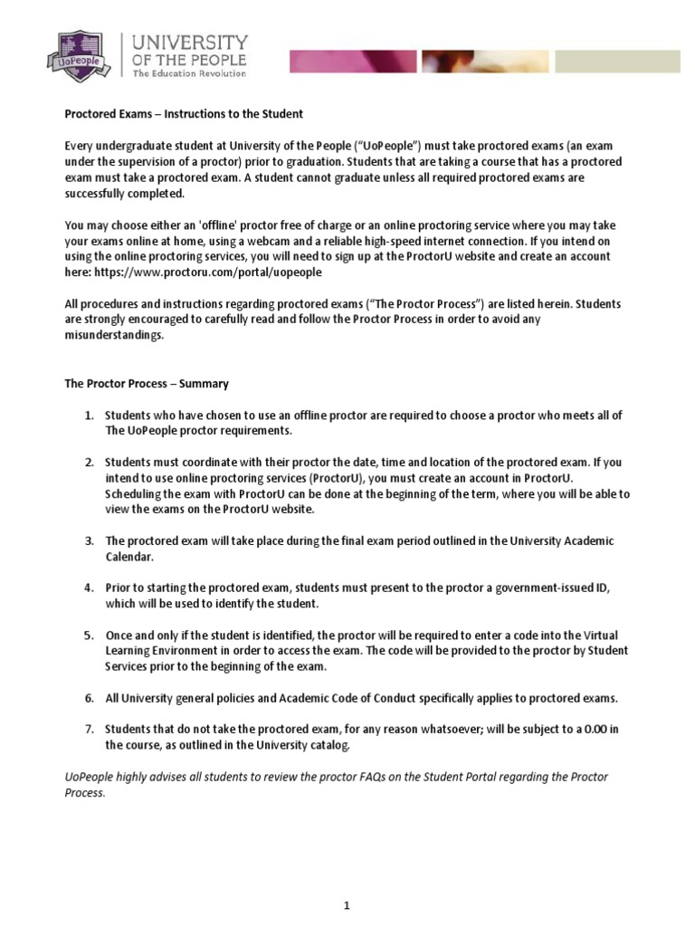 Proctor Instructions PDF | PDF | Test (Assessment) | Identity Document
