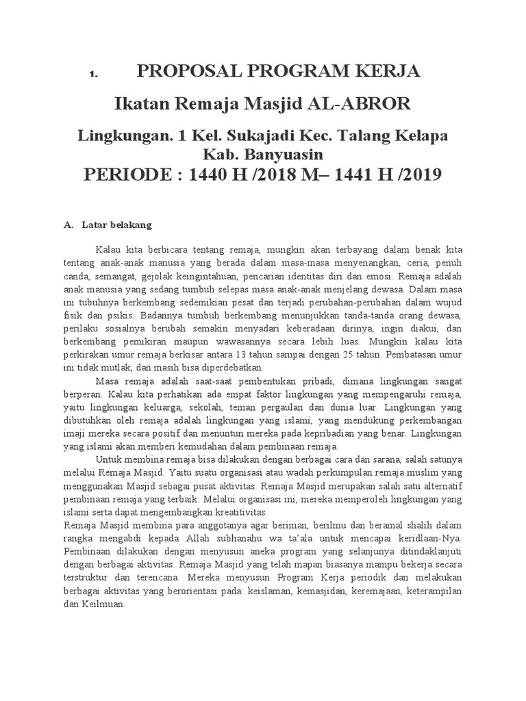 Rancangan Program Kerja | PDF