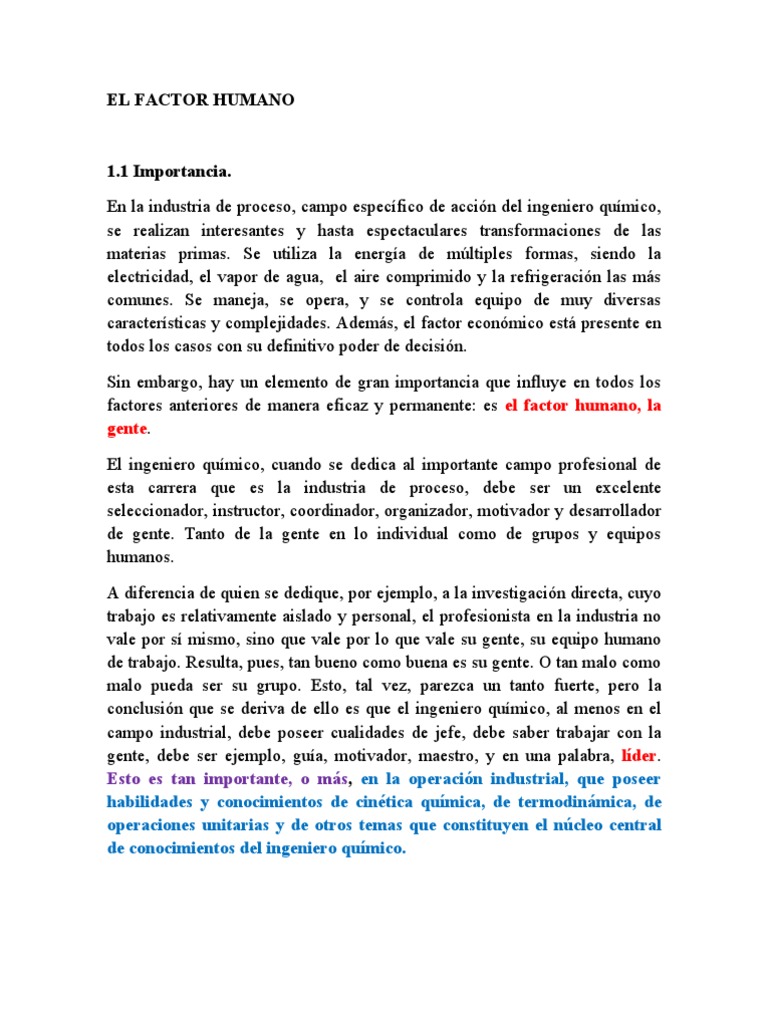 El Factor Humano | PDF | Ingeniería Química | Inteligencia artificial