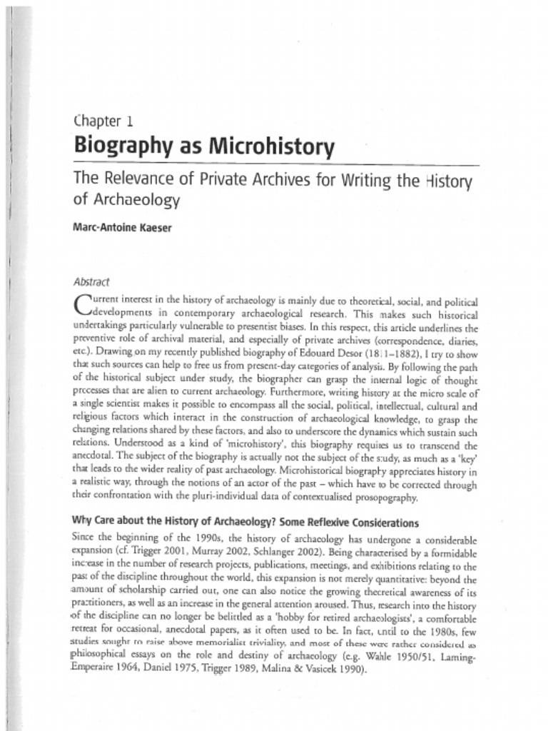 KAESER, Biography - As - Microhistory. - The - Relevance PDF | PDF