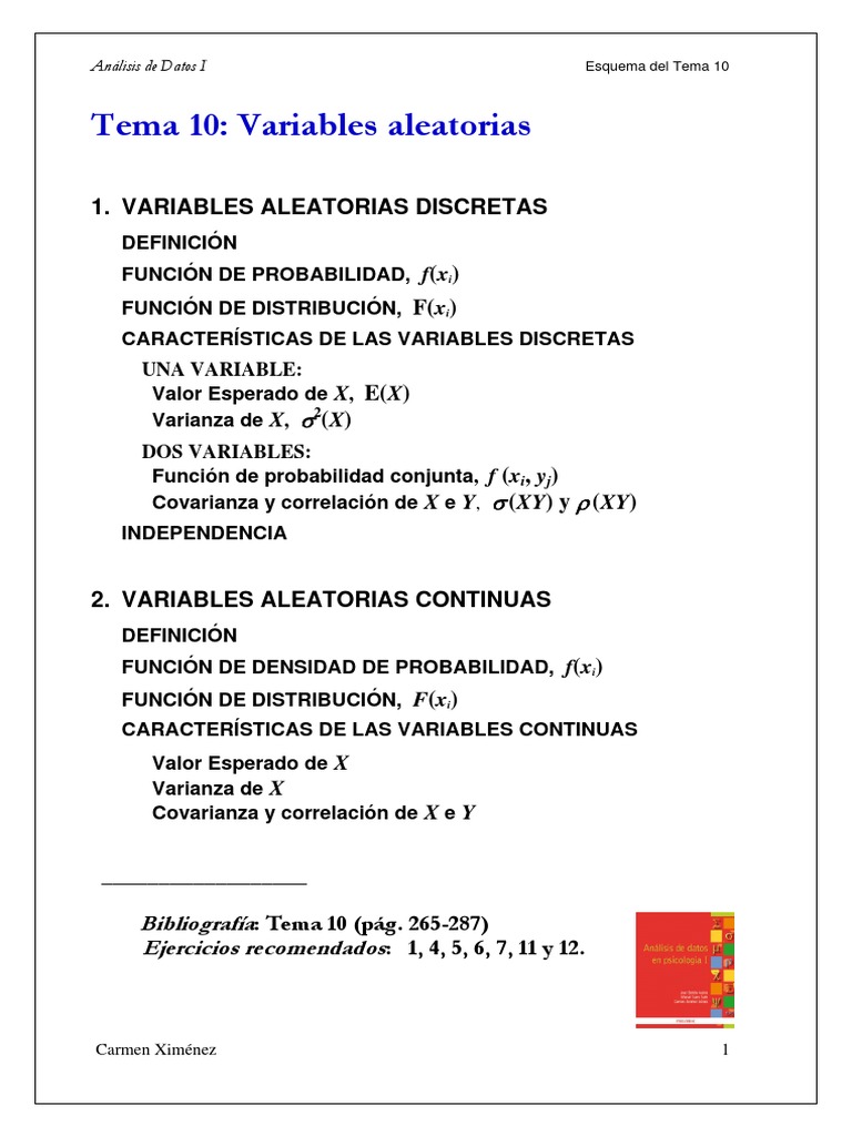 Esquema | PDF | Variable aleatoria | Teoría de probabilidad