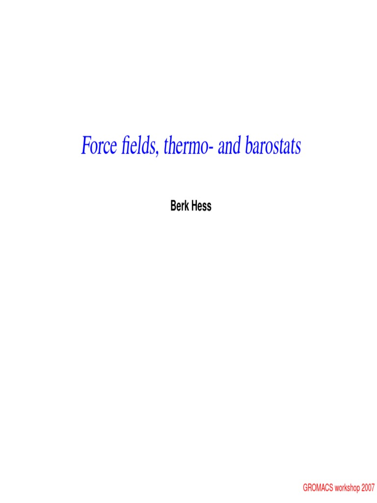 GROMACS Force Fields Guide | PDF | Force Field (Chemistry) | Molecules