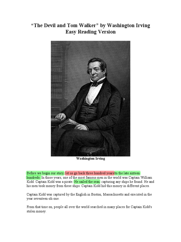 The Devil and Tom Walker Easy Reading Version | PDF | Treasure