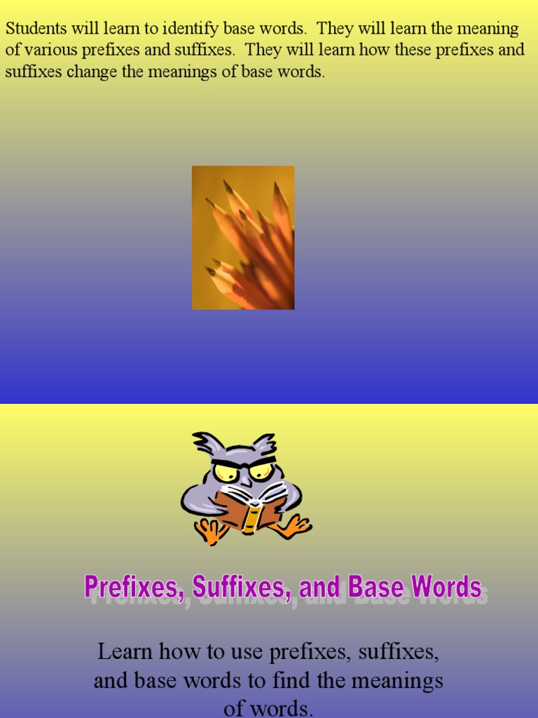 Prefix Suffix and Base Words | Download Free PDF | Grammar | Languages
