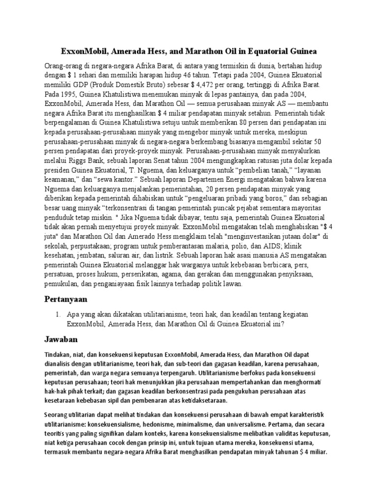 Kasus Etika Bisnis Exxon Mobil | PDF