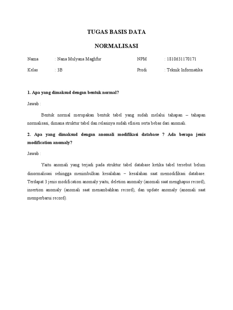 Tugas Basis Data | PDF