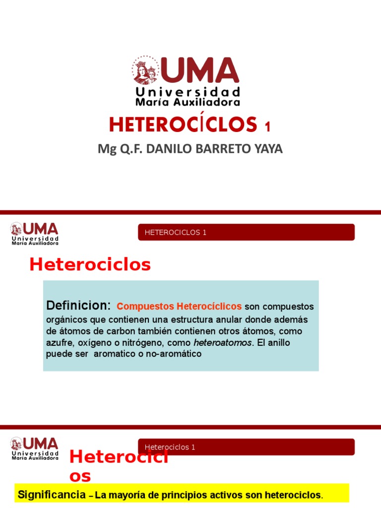 7 Heterociclos-Nomencl | PDF | Enlace químico | Química Orgánica