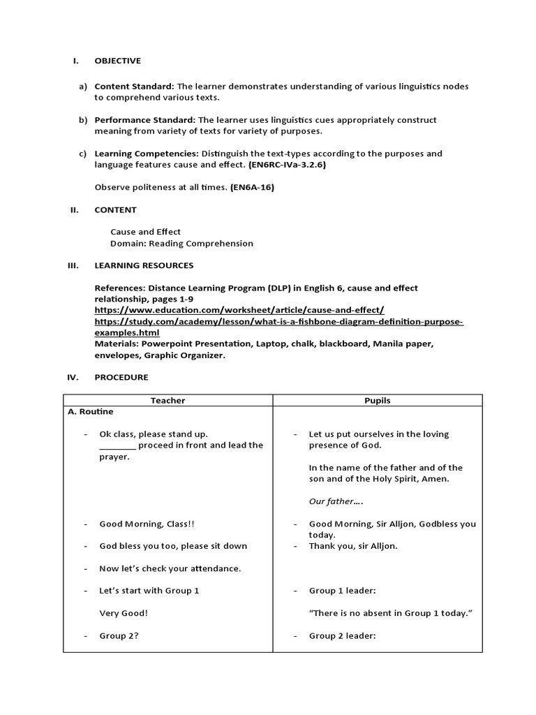 Example of Detailed Lesson Plan | PDF | Lesson Plan | Learning