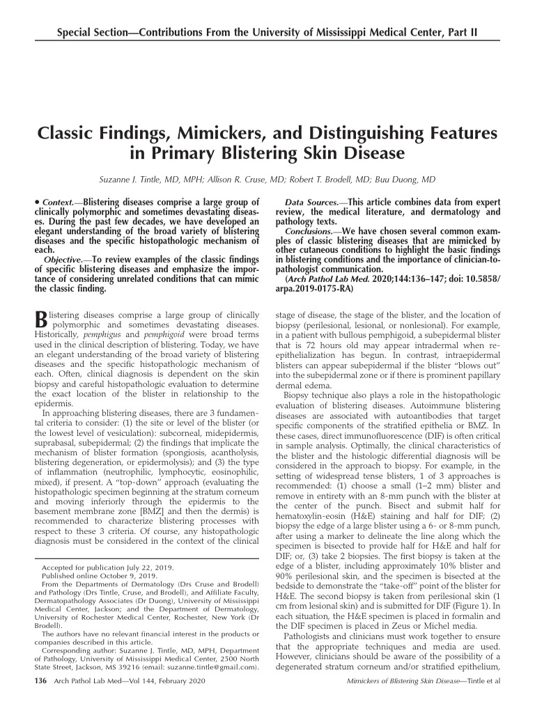 Classic Findings Mimickers and Distinguishing Features in Primary ...