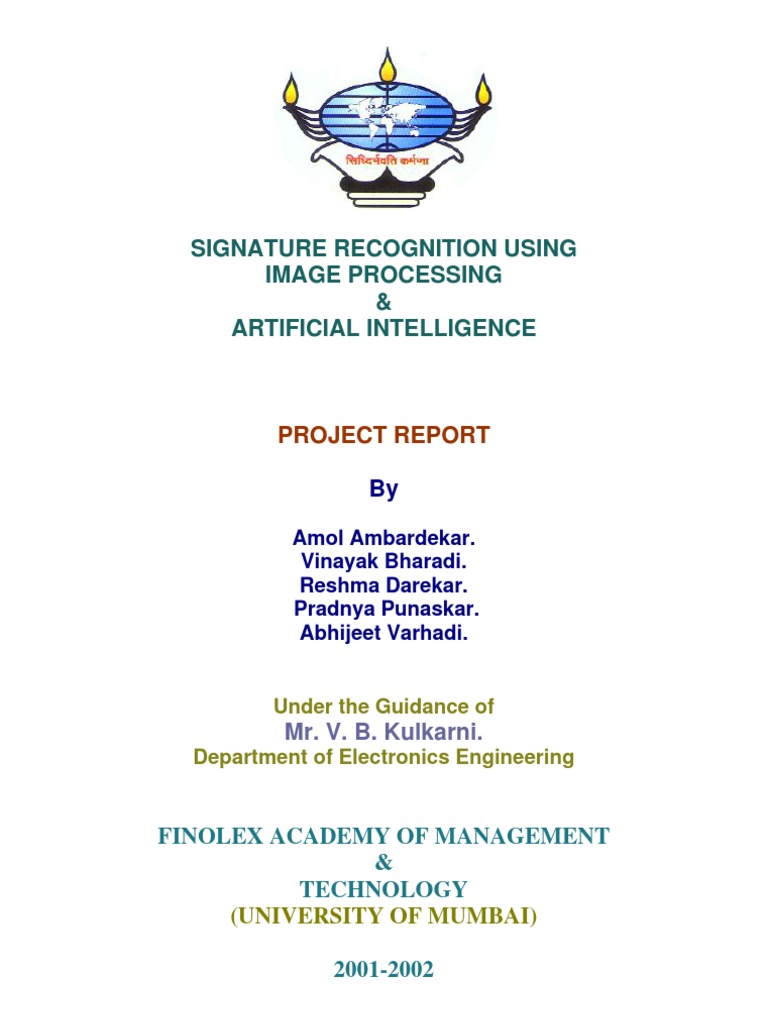Signature Recognition Using Image Processing Artificial | PDF | Data ...