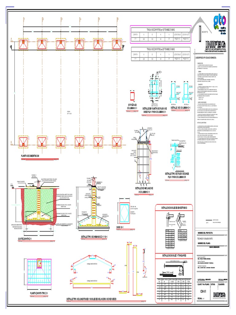 Techumbre 15 X 28 M Inif | PDF | Fundación (Ingeniería) | Rieles
