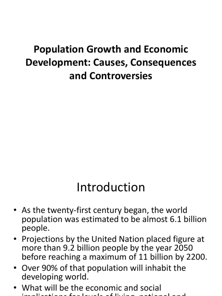 Population Growth and Economic Development: Understanding the ...