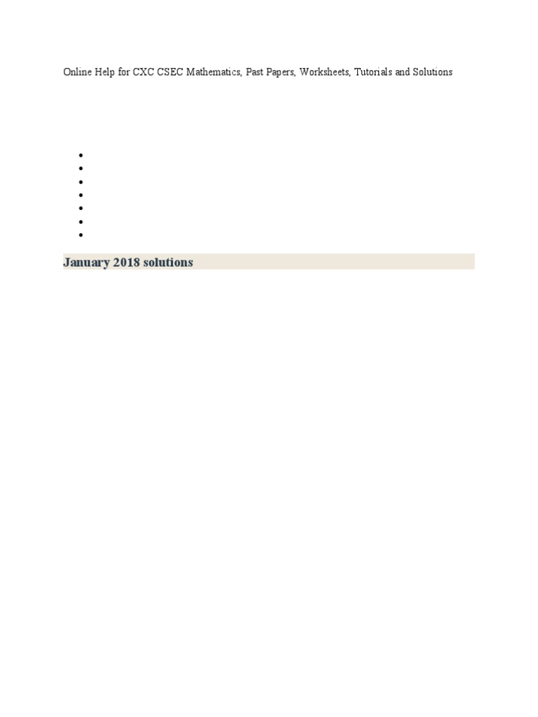 Online Help For CXC CSEC Mathematics | PDF