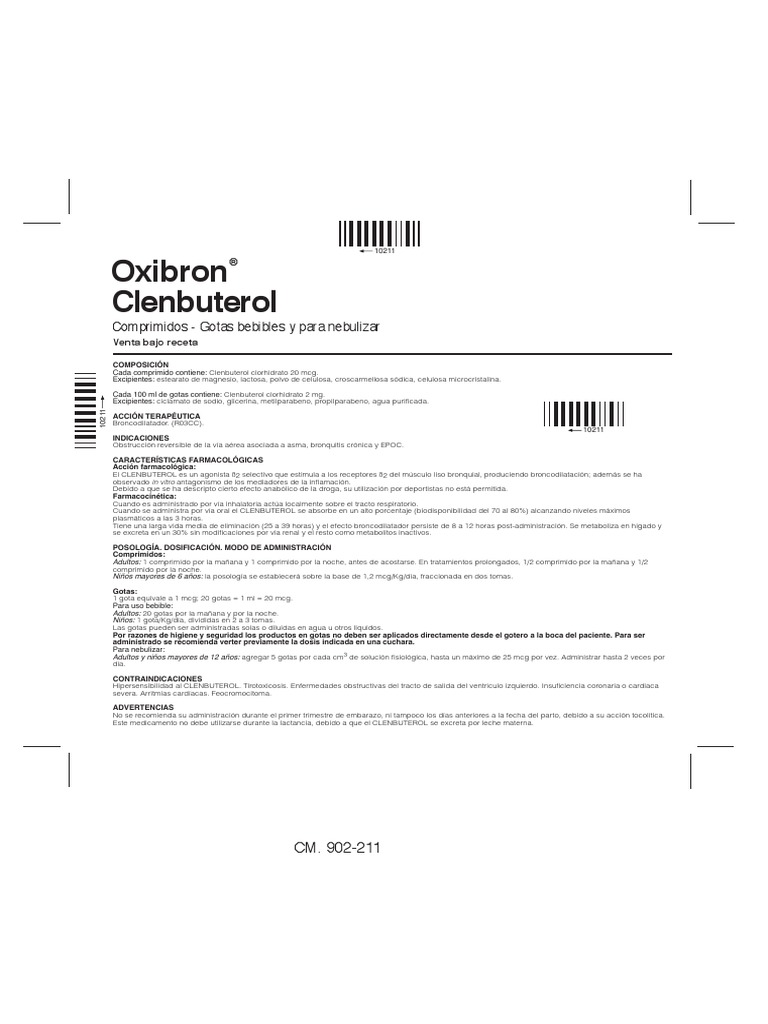 OXIBRON Comp-Gotas PDF | PDF | Tableta (Farmacia) | Asma