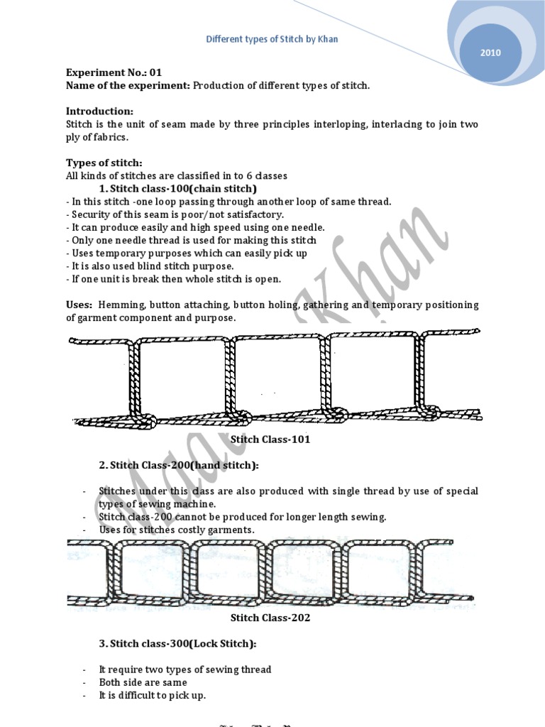 Different Types of Stitch | Download Free PDF | Yarn | Sewing