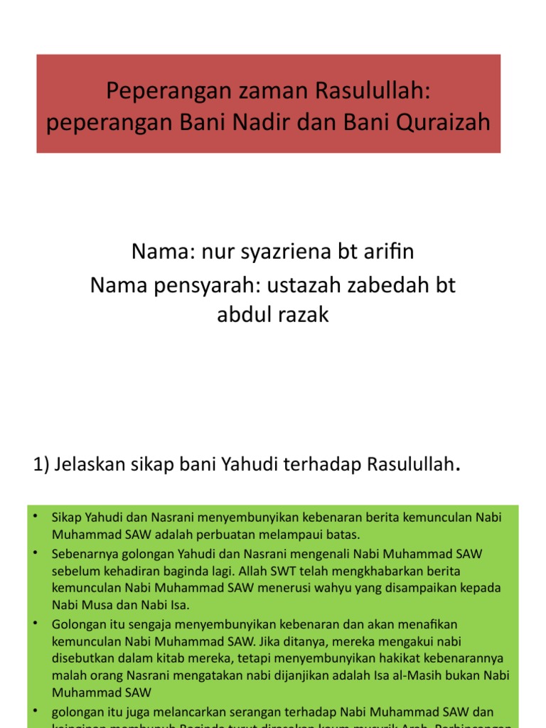 Peperangan Zaman Rasulullah | PDF