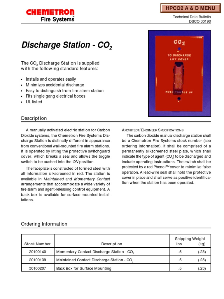 CO2 Discharge Station Spec PDF | PDF