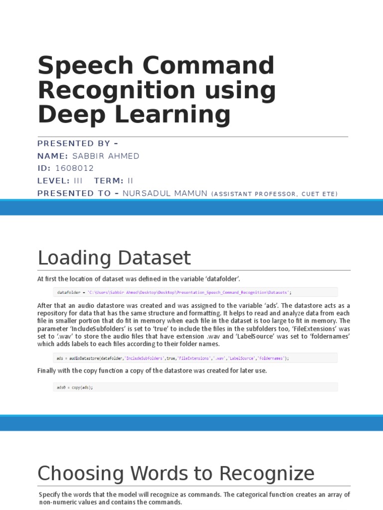 Speech Command Recognition Using Deep Learning | PDF | Artificial Neural Network | Applied ...