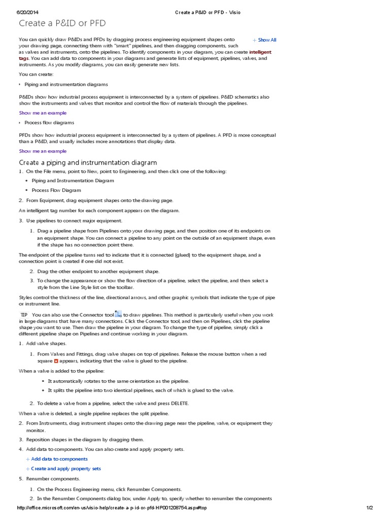 Create A P&ID or PFD - Visio | PDF | Instrumentation | Valve