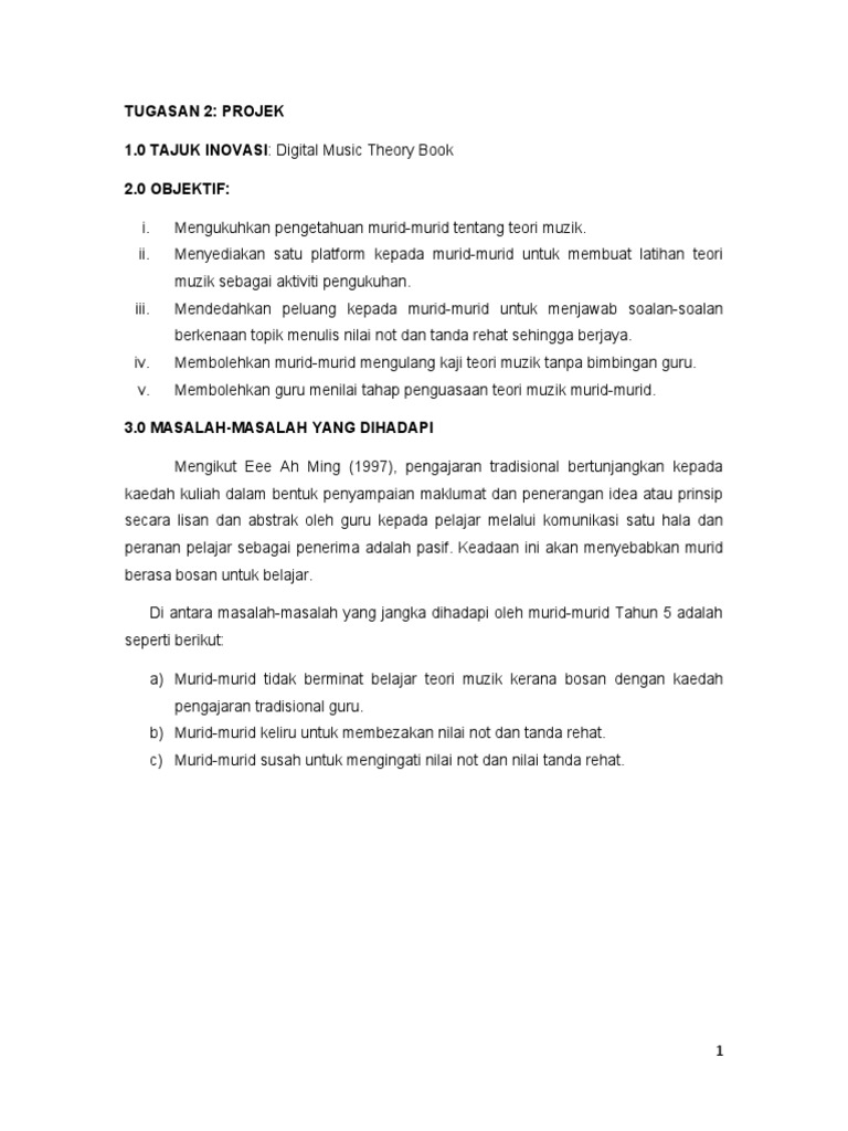 Proposal Inovasi & Laporan Projek | PDF