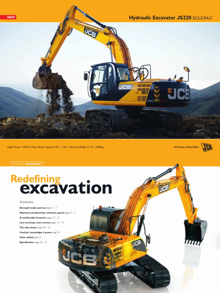 JCB Js 220 22 Tonne Tracked Excavator 2 PDF | PDF | Truck | Pump