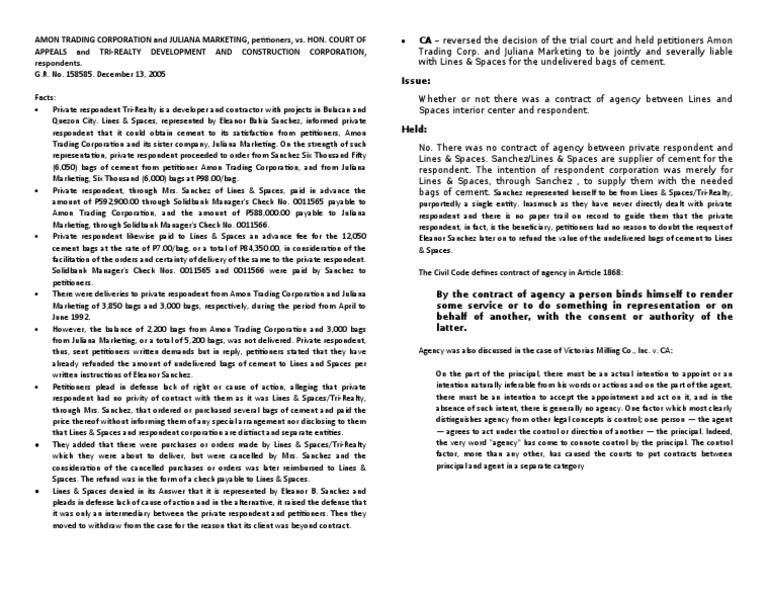 AMON TRADING v. CA | PDF | Corporations | Government