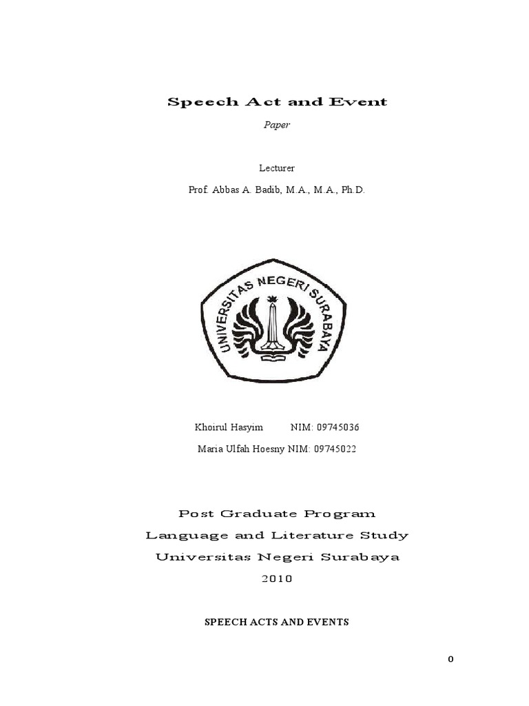 Analyzing Speech Acts and Events: A Breakdown of the Components ...