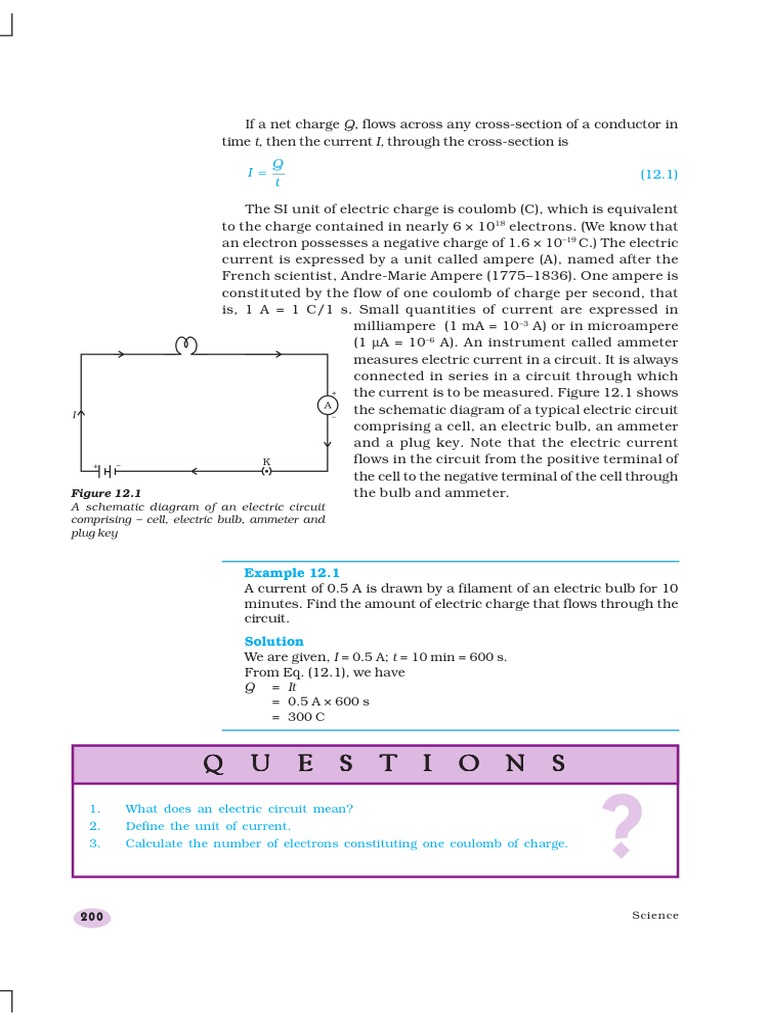 CBSE NCERT CBSE Class 10th Science Chapter 12 - Electricity Page 2 ...