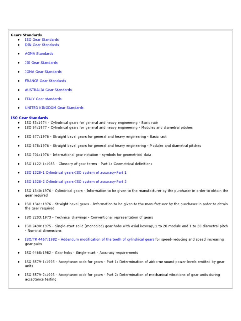 Gears Standards-1 | PDF | Gear | Engineering Tolerance