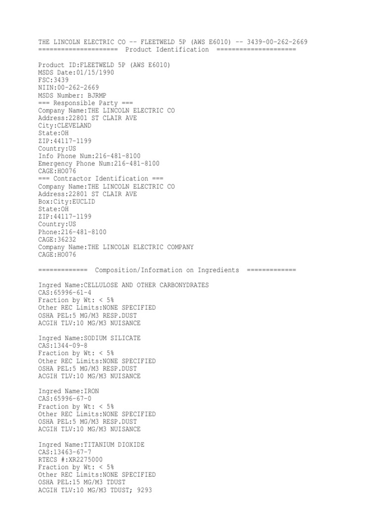 6010 5P+ Welding Rod-Lincoln | PDF | Magnesium | Welding