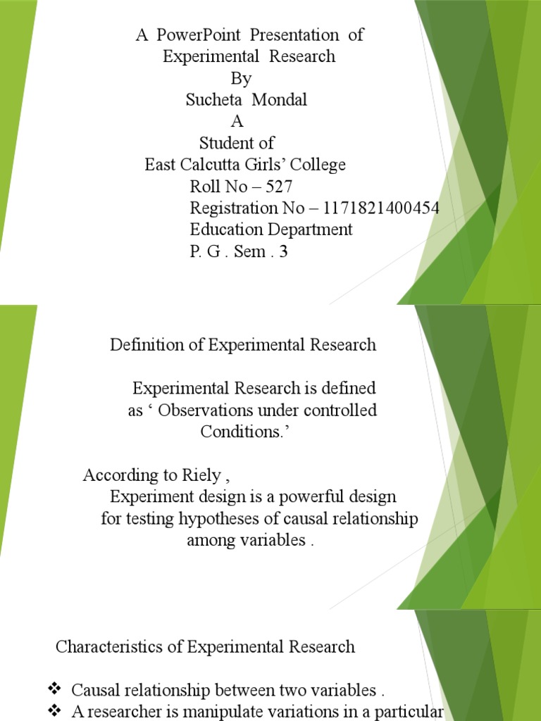 Characteristics of Experimental Research | PDF | Experiment | Dependent ...