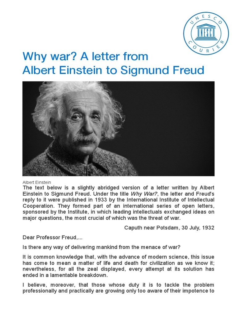Einstein's Letter on War to Freud | PDF | Albert Einstein | Sigmund Freud