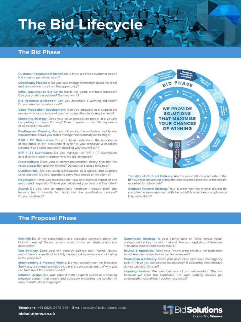 Bid Lifecycle | PDF | Request For Proposal | Accountability