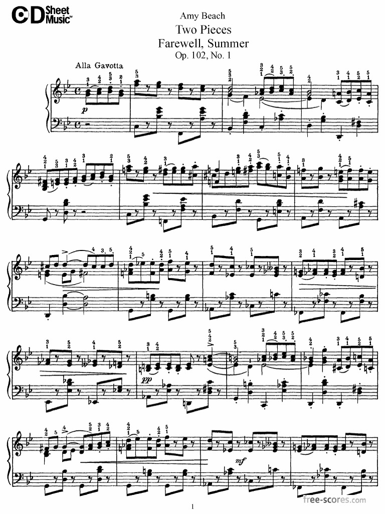 (Free Scores - Com) - Beach Amy Marcy Piano Pieces Farewell Summer ...