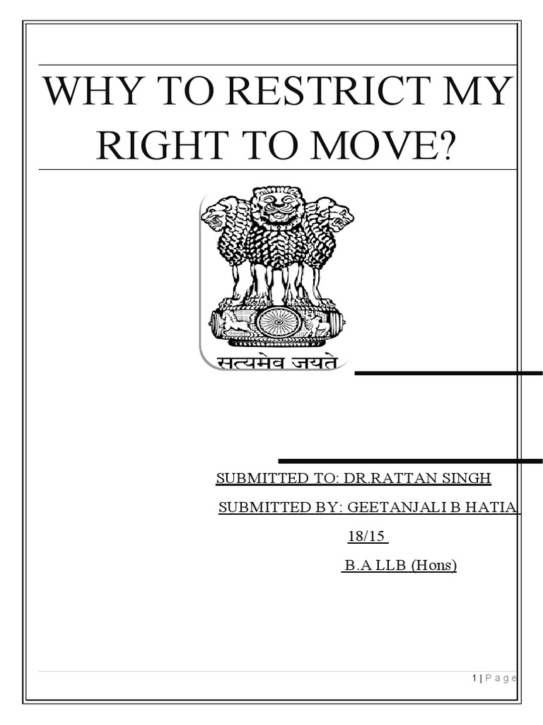 Constitution Project Work Uils | PDF | Freedom Of Movement | Police