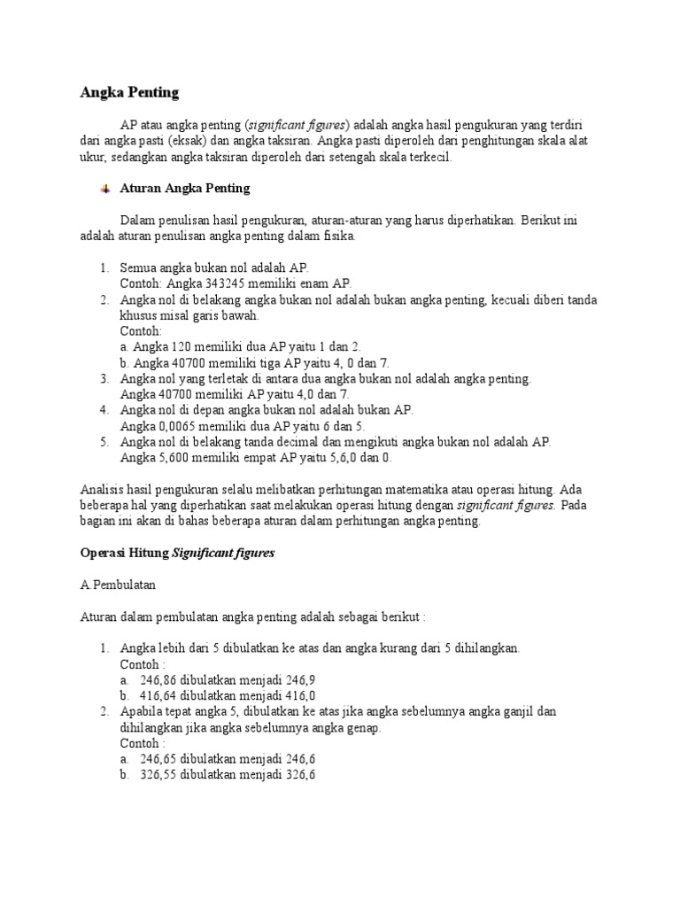 Panduan Angka Penting Fisika | PDF