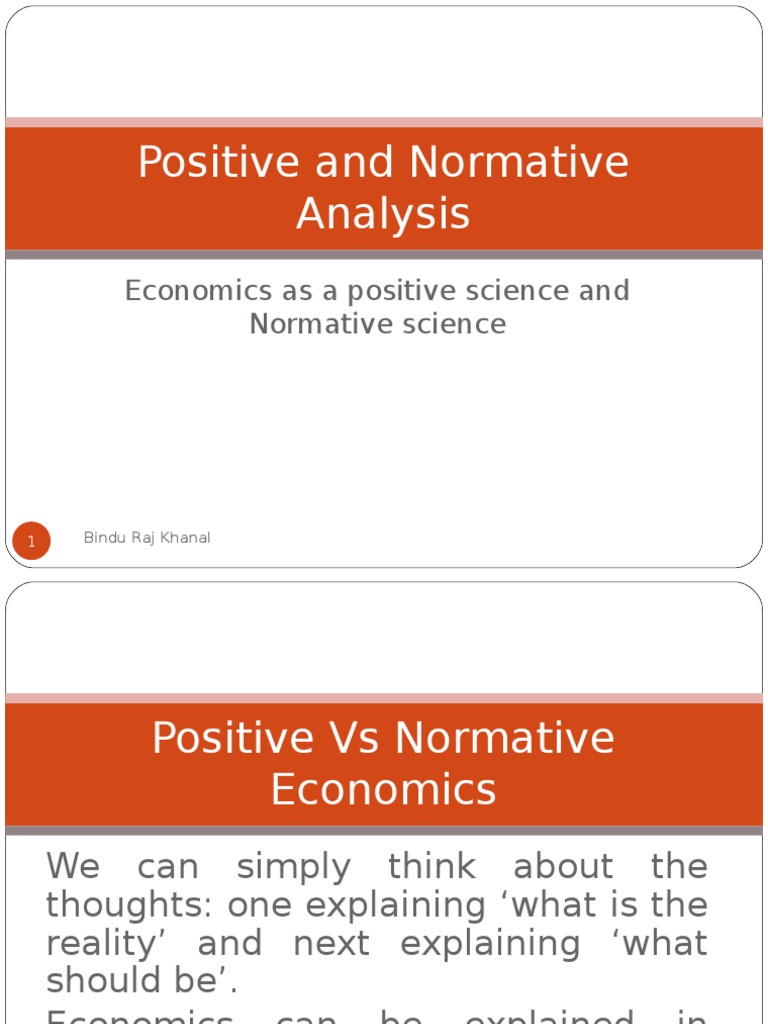 Normative Vs Positive | PDF | Normative | Economics