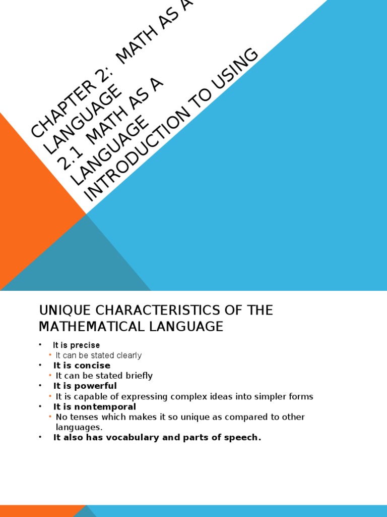 2.1 Mathematics As A Language | PDF | Numbers | Inequality (Mathematics)