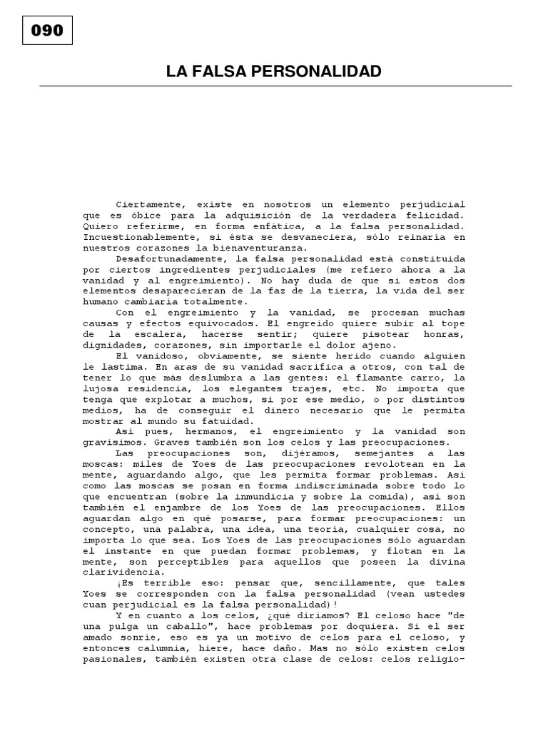 La Falsa Personalidad Samael Pdf Pdf Verdad Mal