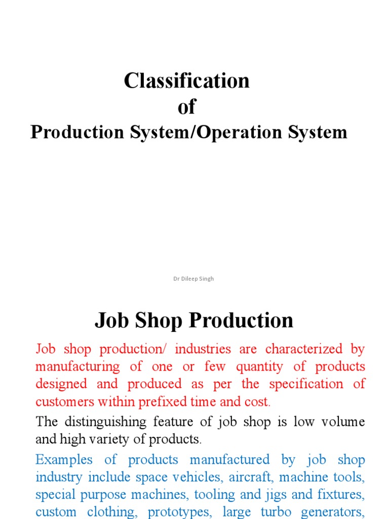 Unit 2 - Classification of Production System | PDF | Mass Production ...