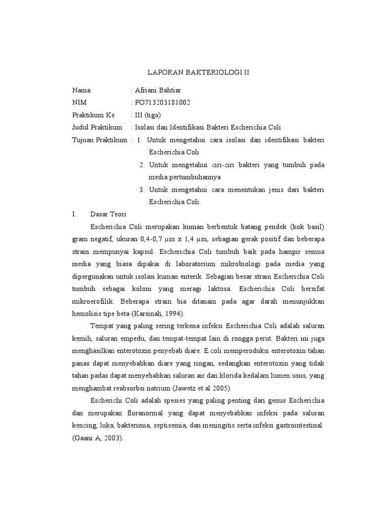 E Coli Pdf