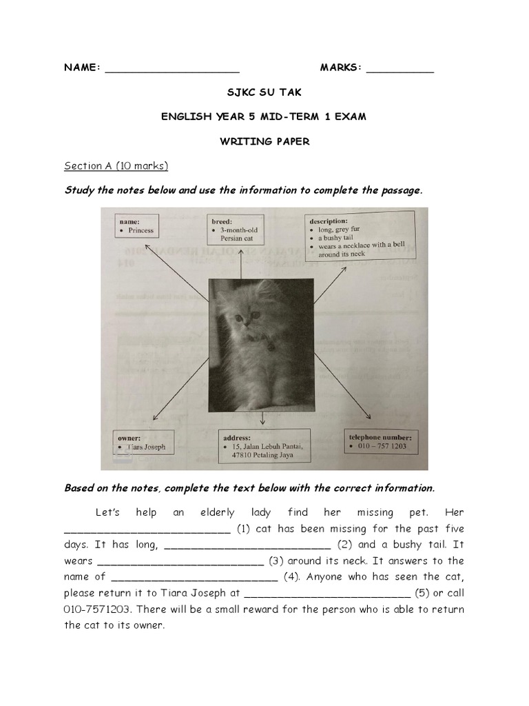 Mid-Term Exam Writing Paper | PDF