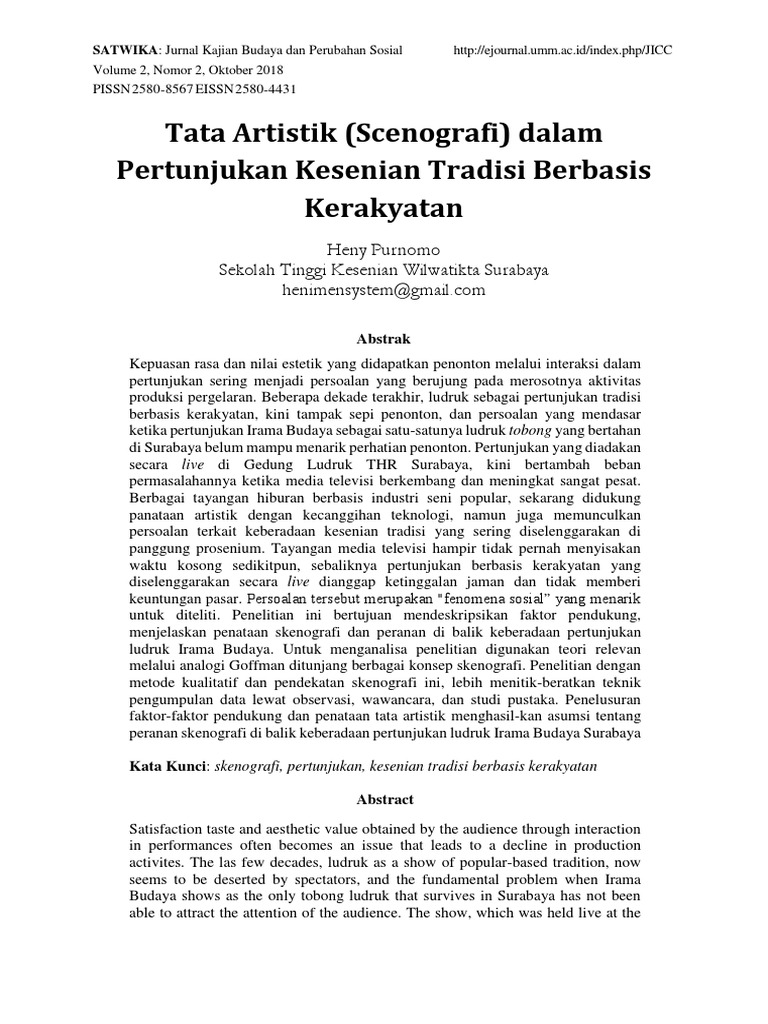 Tata Artistik Scenografi Dalam Pertunjuk 686a0b00 PDF | PDF | Seni