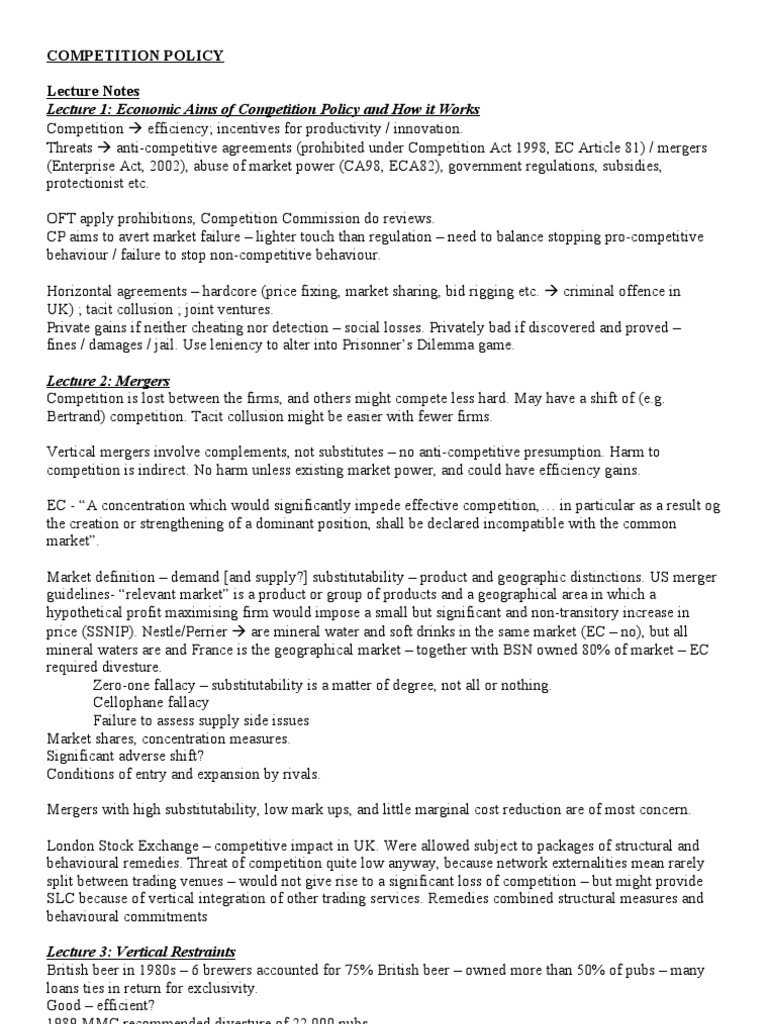 Competition Policy | PDF | Monopoly | Competition