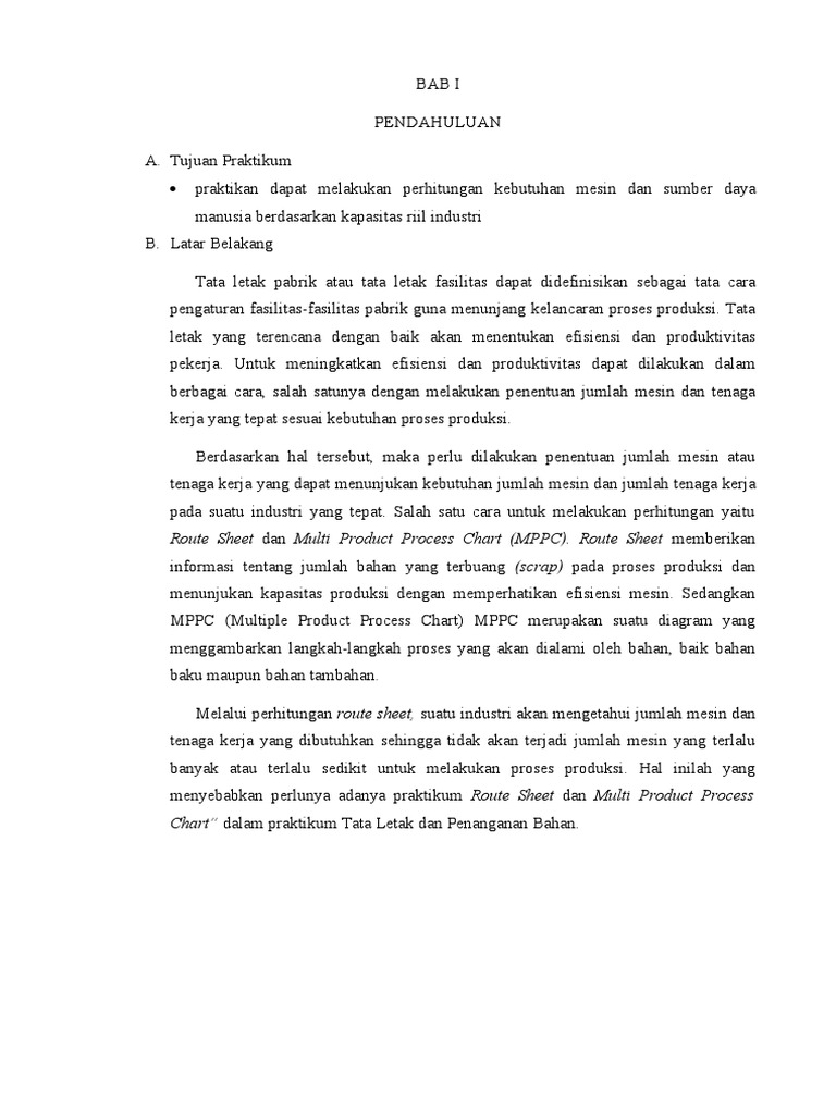 Contoh Route Sheet dalam Produksi | PDF | Komputer
