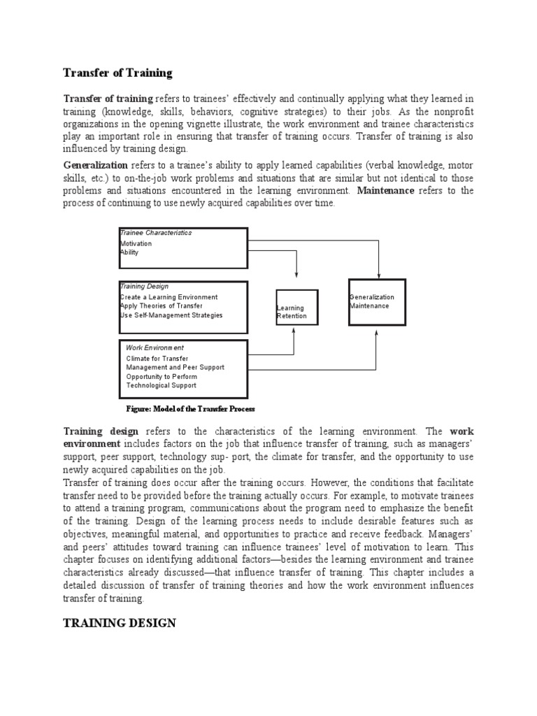 Transfer of Training | PDF | Knowledge Management | Learning