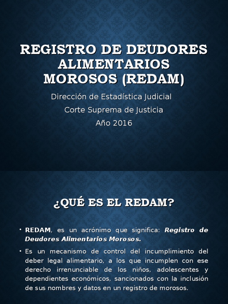 Registro de Deudores Alimentarios Morosos (Redam) Animado | PDF | Sentencia (ley) | Ley ...