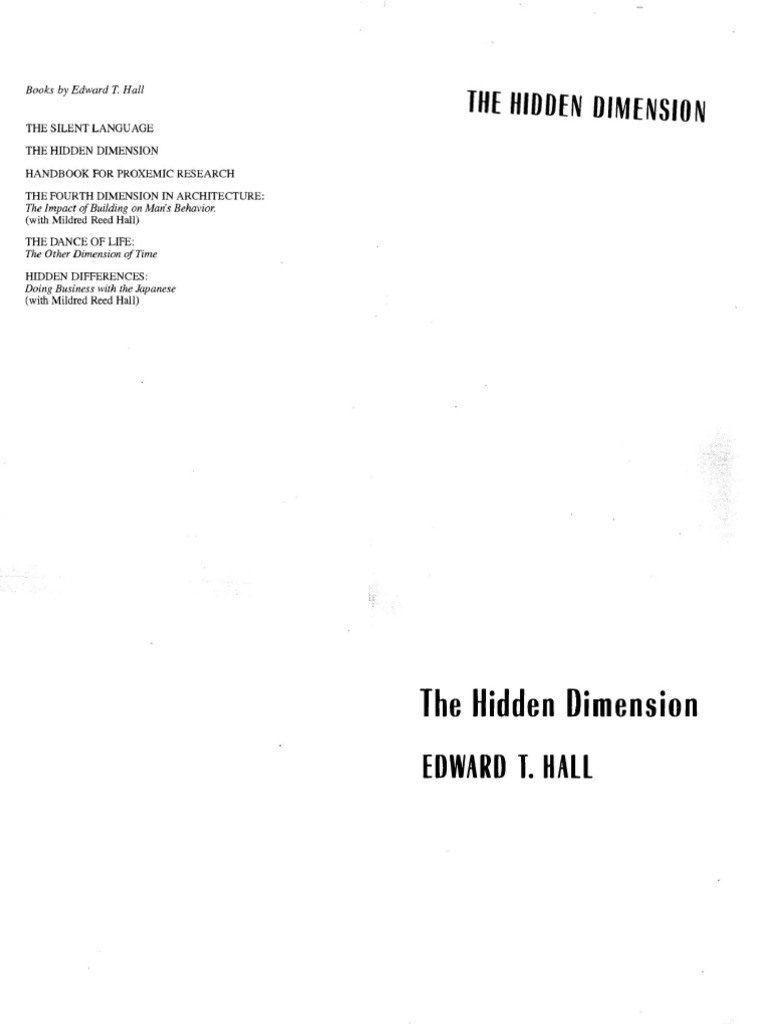 ET Hall - The Hidden Dimension | PDF | Perception | Olfaction
